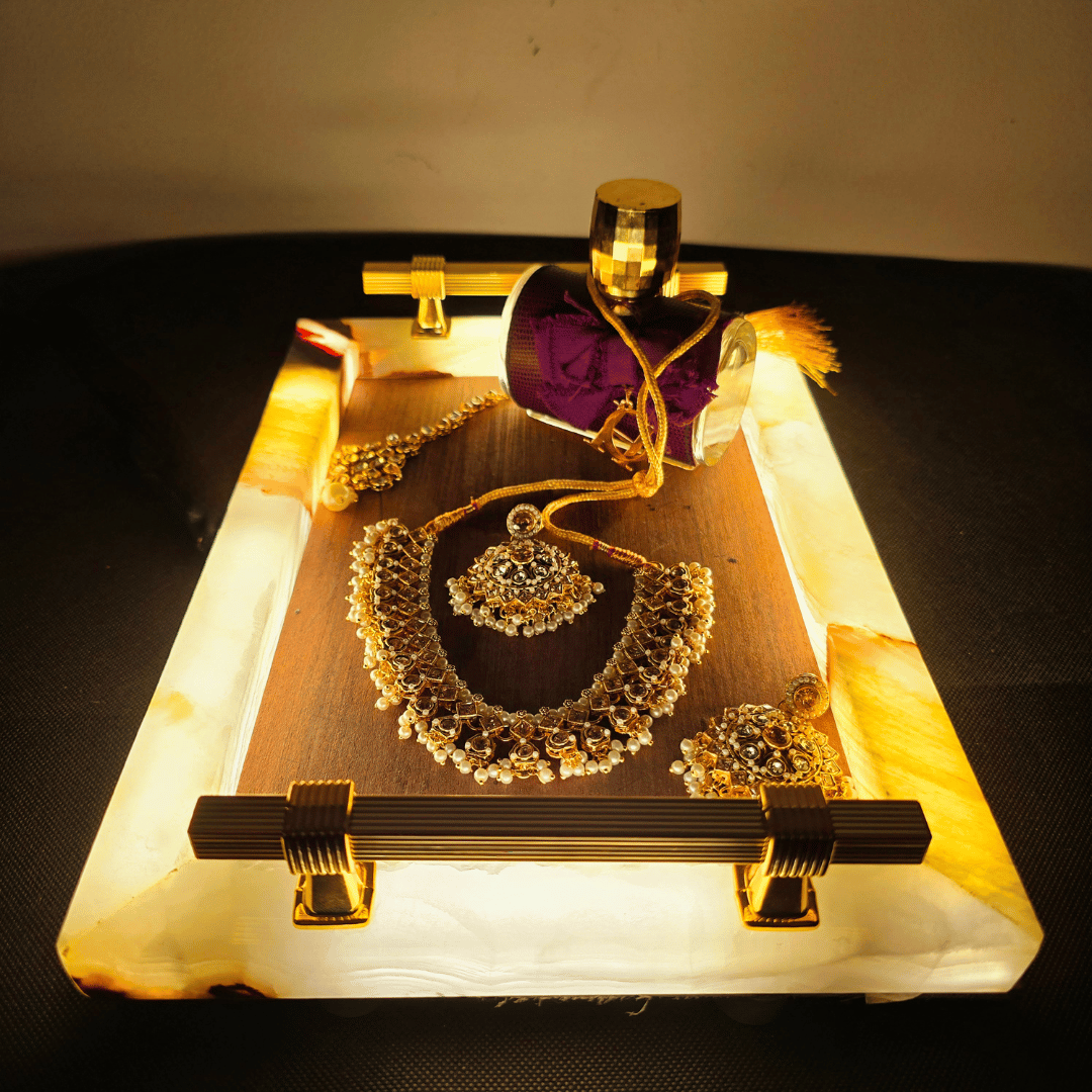 Onyx E-Tray | Luxury 3-in-1 Serving Tray, Showpiece & Lamp - Grable ...