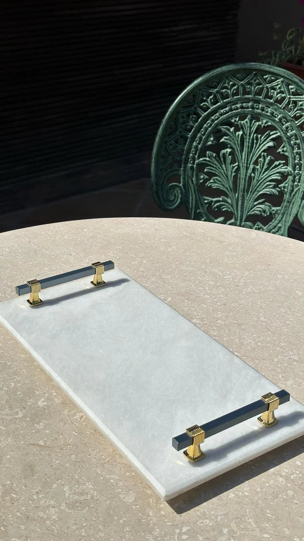 Carrara White Marble Platter - Luxury Home Décor | Grable Store ...