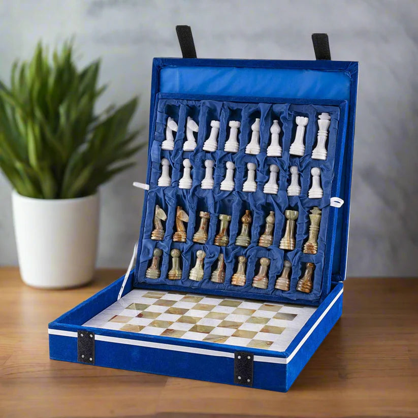 Luxury Marble Chess Board Set | Timeless White & Onyx | Grablestore ...